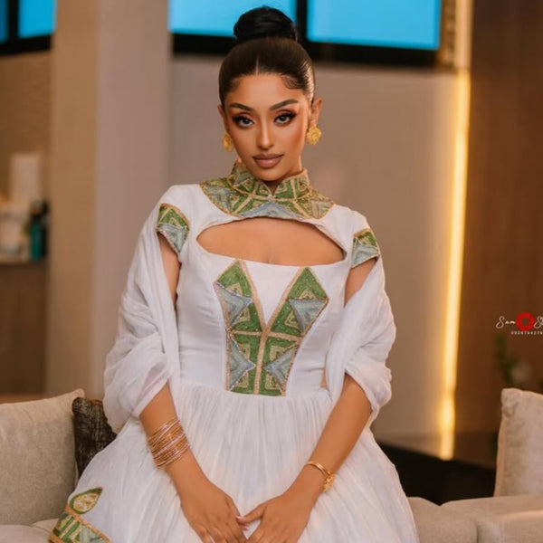 Aklasiya Habesha Traditional Dress - EthiopianClothing.Net