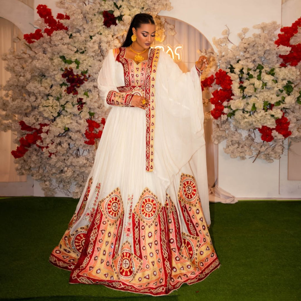 Golden Ethiopian Traditional Clothe - EthiopianClothing.Net