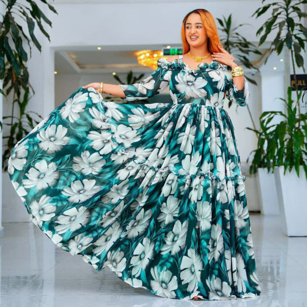 Ethiopian Chiffon dress - EthiopianClothing.Net