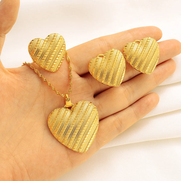 Ethiopian heart shape fashion Jewelry set - EthiopianClothing.Net