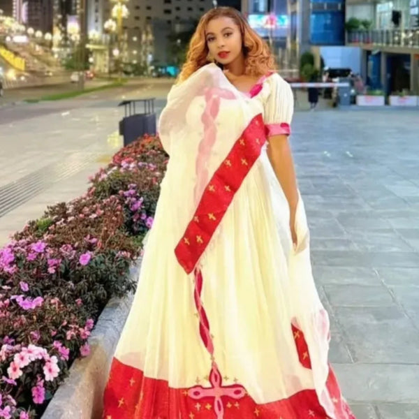 Simret Habesha Dress - EthiopianClothing.Net