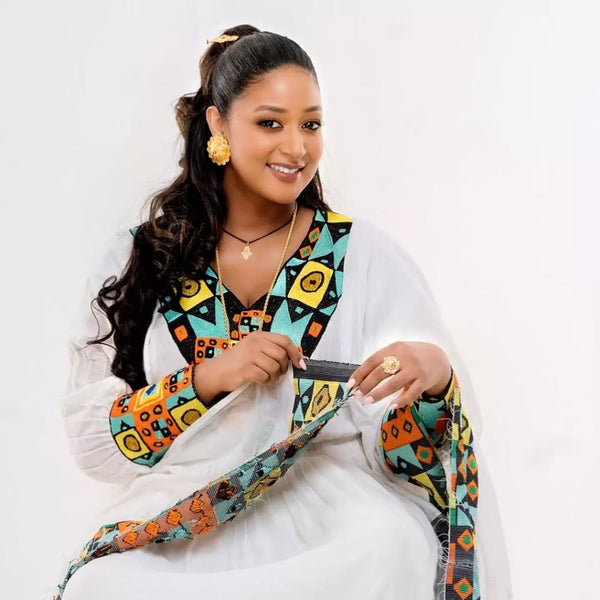 Tibeb Habesha Dress - EthiopianClothing.Net