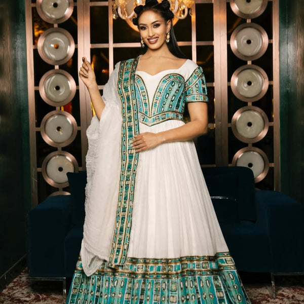 Zinet Ethiopian Traditonal Dress - EthiopianClothing.Net