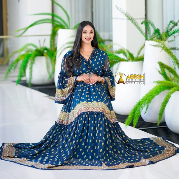 Ethiopian Ethiopian Chiffon Dress - EthiopianClothing.Net