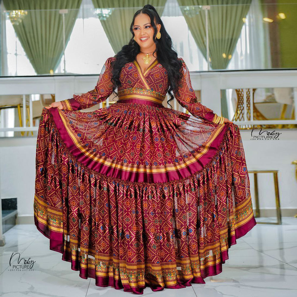 Ethiopian Chiffon Dresses - EthiopianClothing.Net
