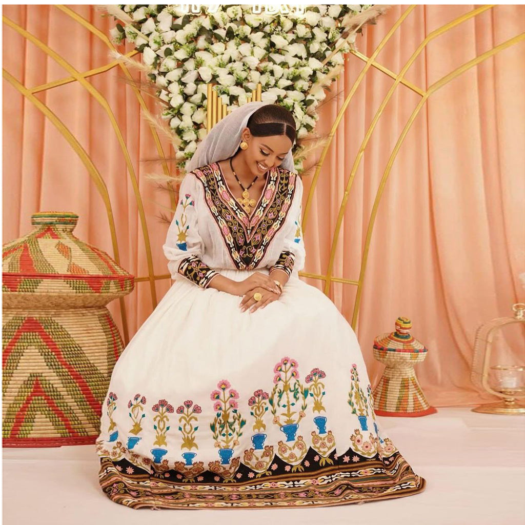 Amin Ethiopian Wedding Dress - EthiopianClothing.Net