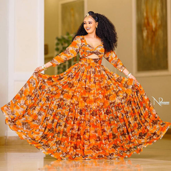 Hewan Ethiopian Chiffon kemis - EthiopianClothing.Net