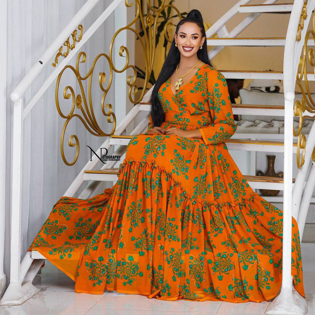 Ethiopian Chiffon Dresses - EthiopianClothing.Net