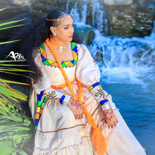 Ashenda Princess Pastel Dress - EthiopianClothing.Net